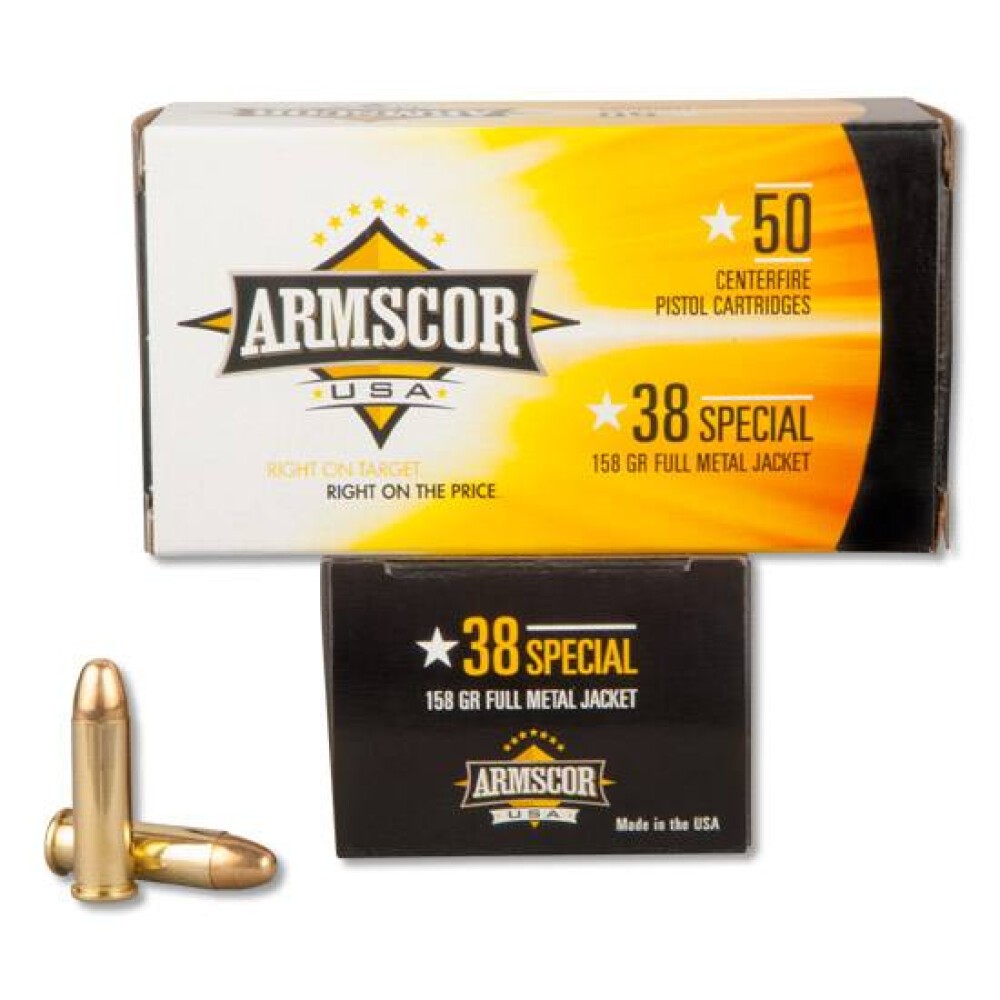 Armscor USA .38 Special Ammunition 50 Rounds FMJ 158 Grains F AC 38-17N ...