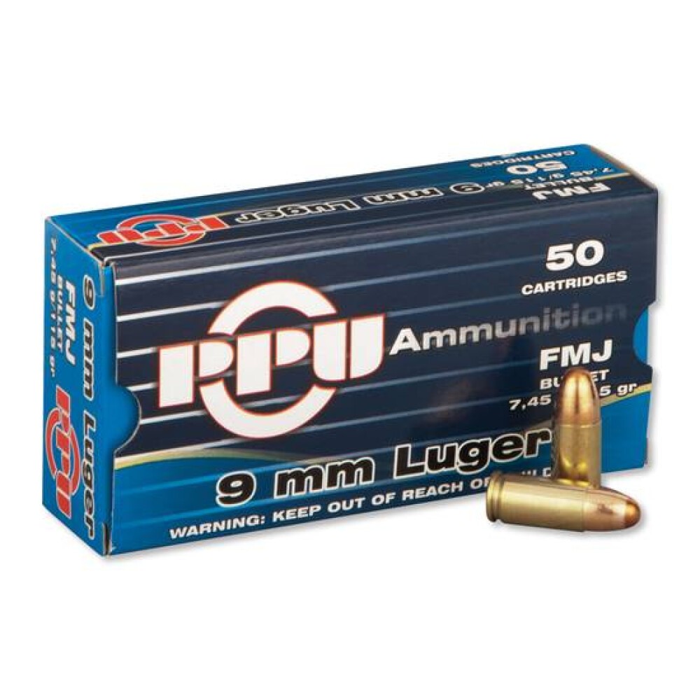 Prvi Partizan PPU 9mm Luger Ammunition 50 Rounds 115 Grain Full Metal ...