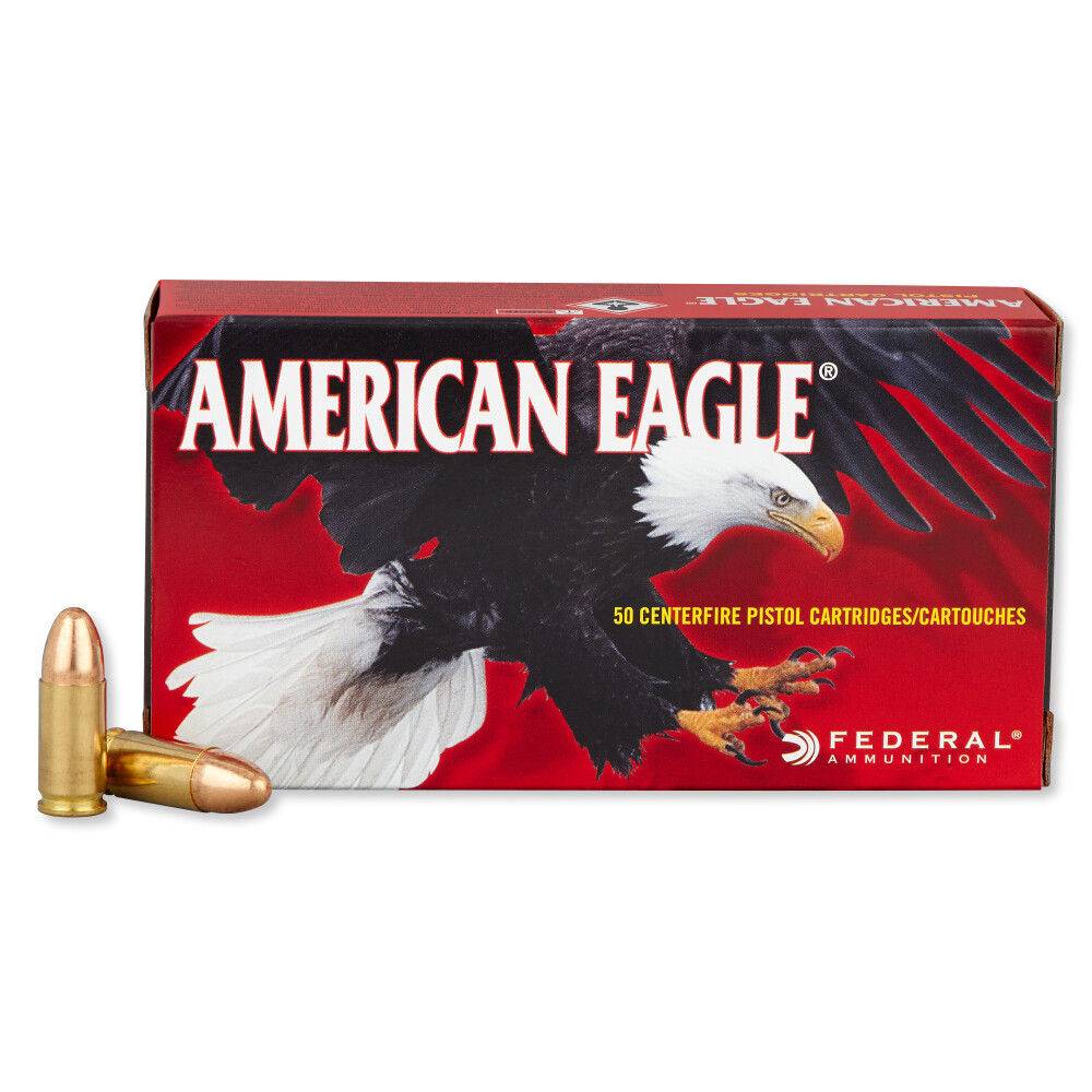 Federal American Eagle 9mm Luger Ammo | 50 Rounds FMJ 115 Grains