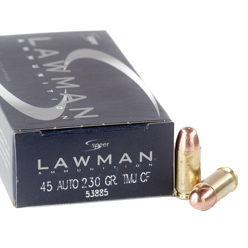 Speer Lawman Clean-Fire .45 ACP Ammunition 50 Rounds TMJ 230 Grain [FC ...