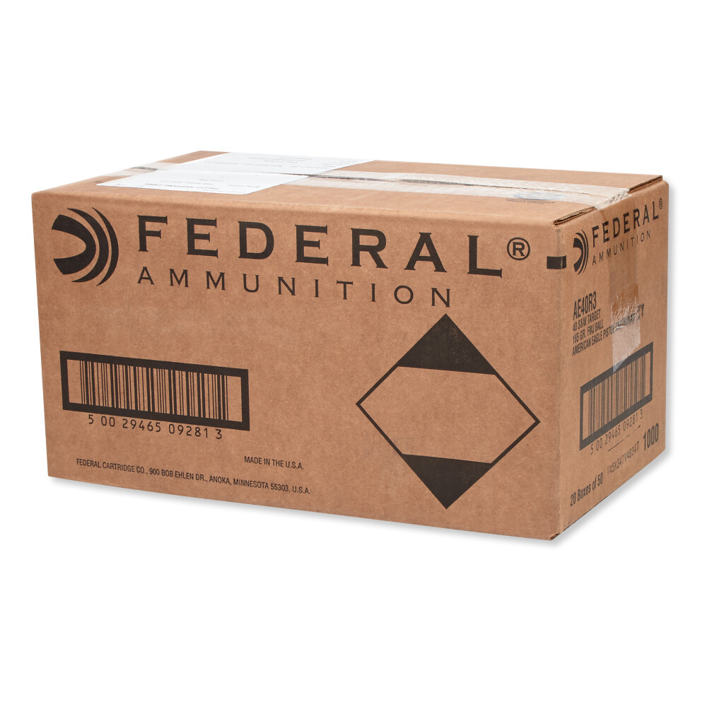 Federal American Eagle .40 S&W Ammunition 1000 Rounds FMJ 165 Grain [FC ...