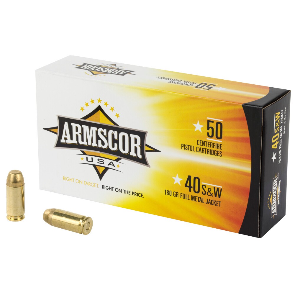Armscor USA .40 S&W Ammunition 50 Rounds FMJ 180 Grain [FC-812285020082]