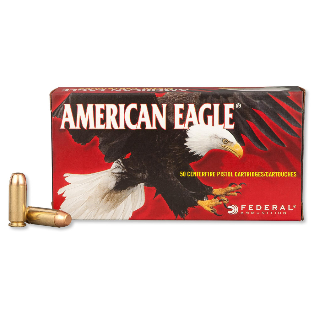 Federal American Eagle 10mm Auto Ammo – 180 Grain FMJ, 50 Rounds