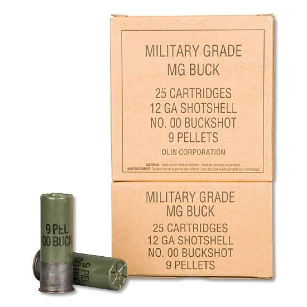 Winchester Military Grade 12 Gauge Shotshell 25 Rounds 2-3/4" 9 Pellet ...