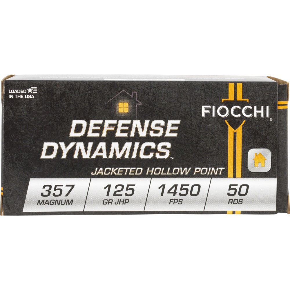 Fiocchi Defensive Dynamics .357 Mag Ammunition 50 Rounds JHP 125 Grains ...