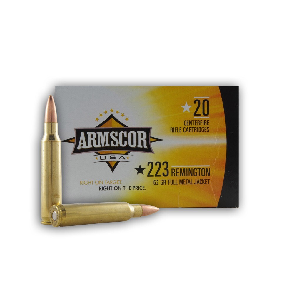 Armscor USA .223 Remington Ammunition 1000 Rounds 62 Grain FMJ 3050 fps [FC-100812285021034]