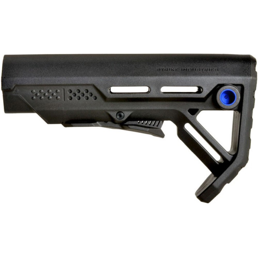 Strike Industries AR-15 Stock, Mil-Spec, Black with Blue SI-STRIKE-ES ...