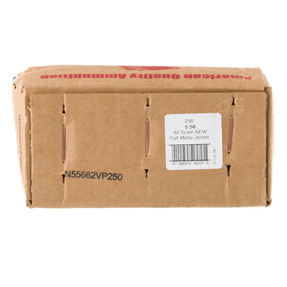 American Quality 5.56 NATO Ammunition 250 Rounds FMJ 62 Grain [FC ...