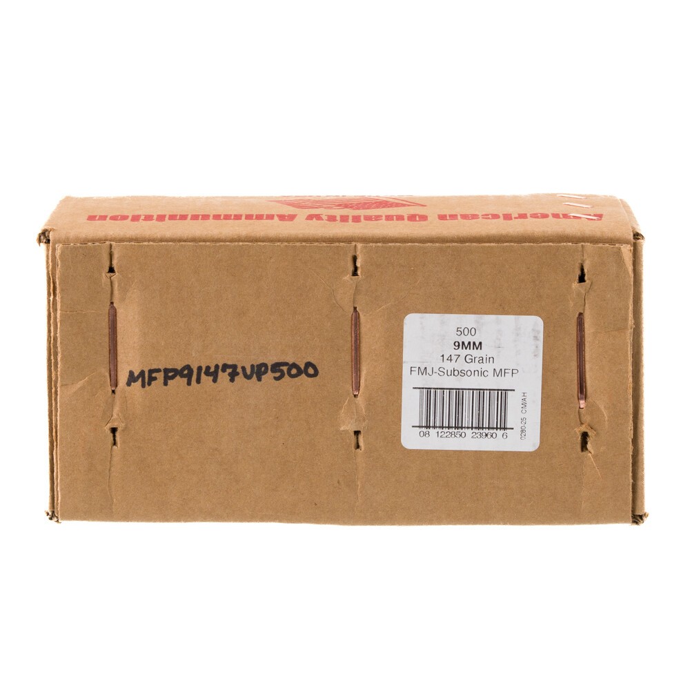 American Quality 9mm Luger Ammunition 500 Rounds FMJ 147 Grains
