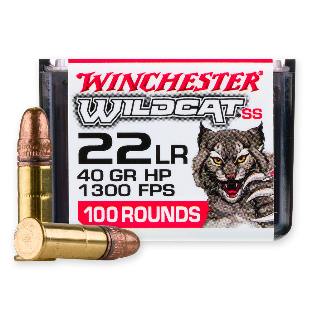Winchester Wildcat .22 Long Rifle Ammunition 100 Rounds CPHP 40 Grain