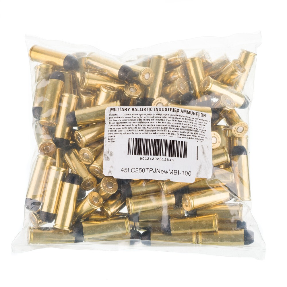 MBI .45 Long Colt Ammunition 100 Rounds RNFP Total Polymer Jacket 250 Grain
