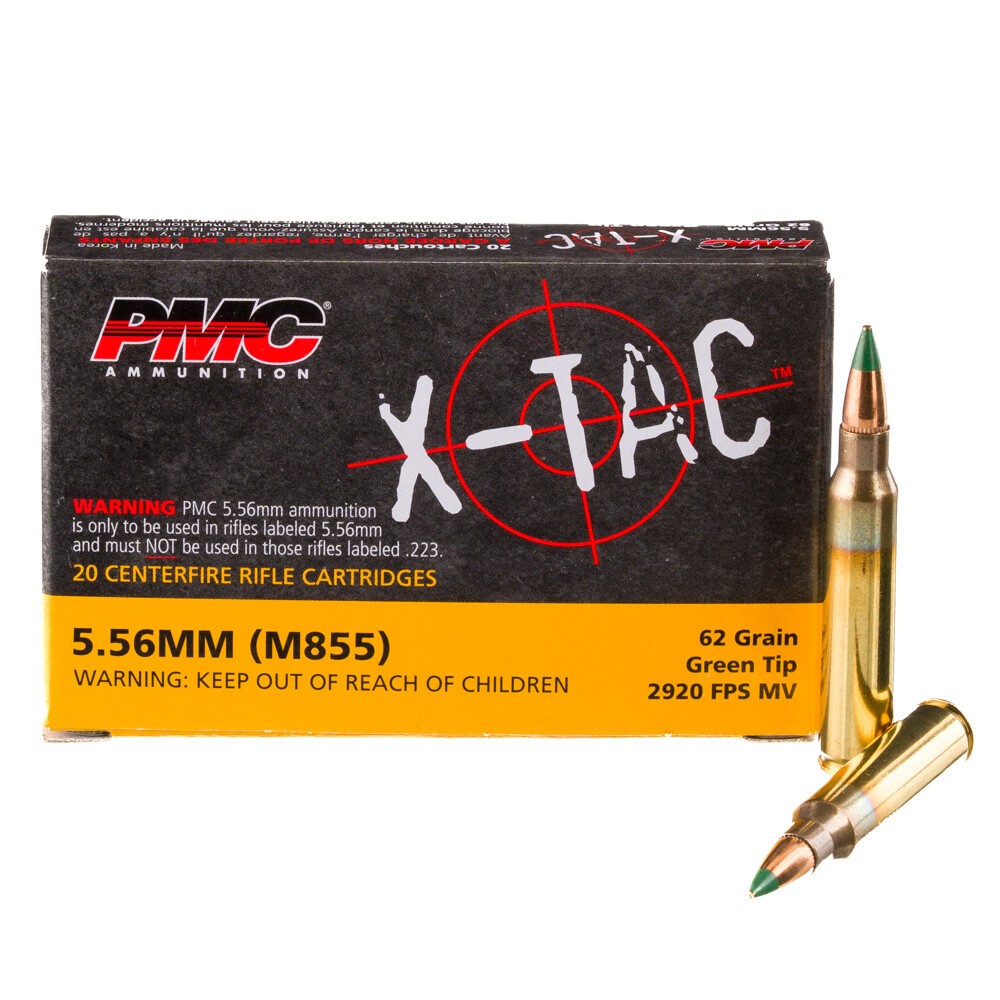 PMC X-TAC 5.56 NATO M855 Ammo – 62 Grain Green Tip, 1000 Rounds