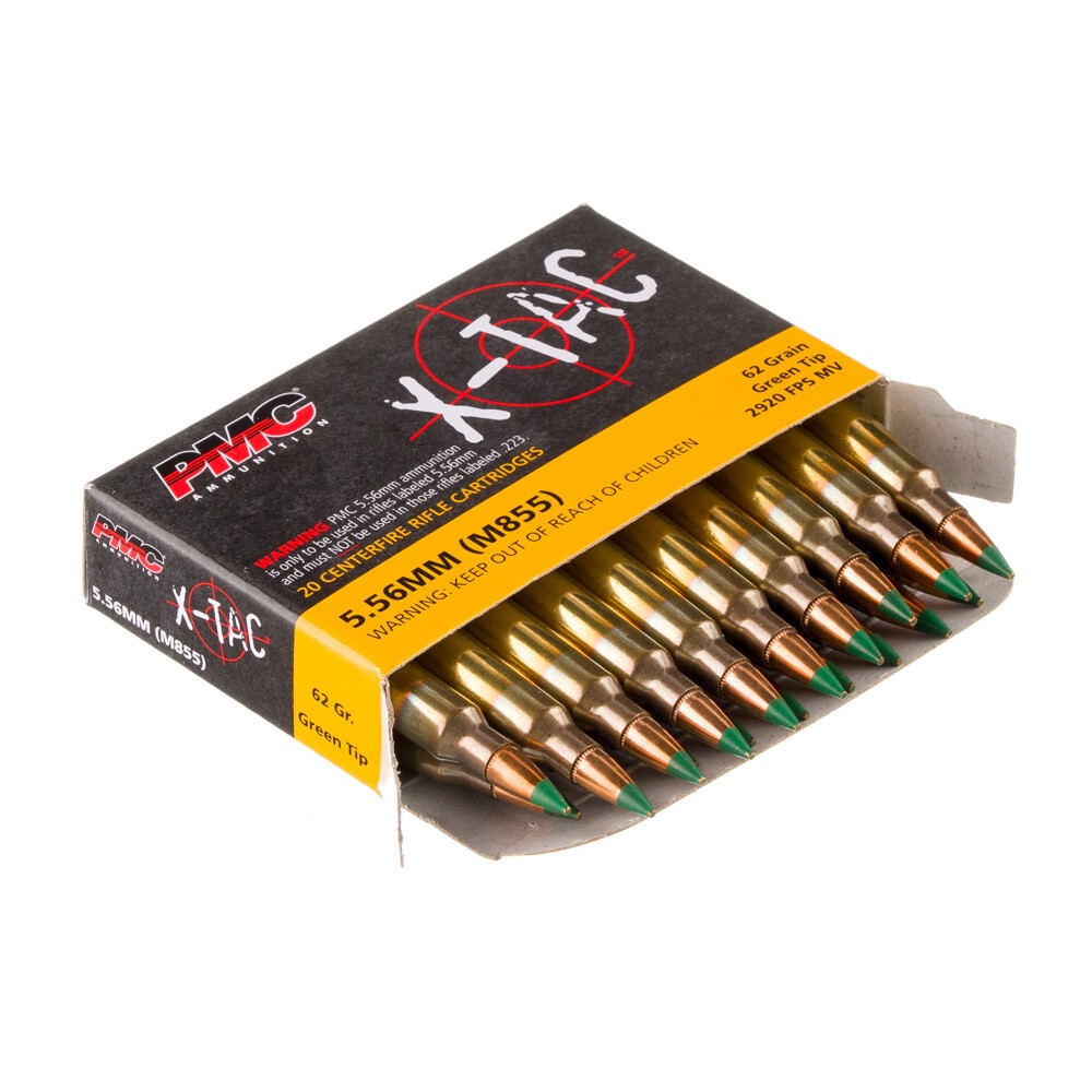 PMC X-TAC 5.56 NATO M855 Ammo – 62 Grain Green Tip, 1000 Rounds