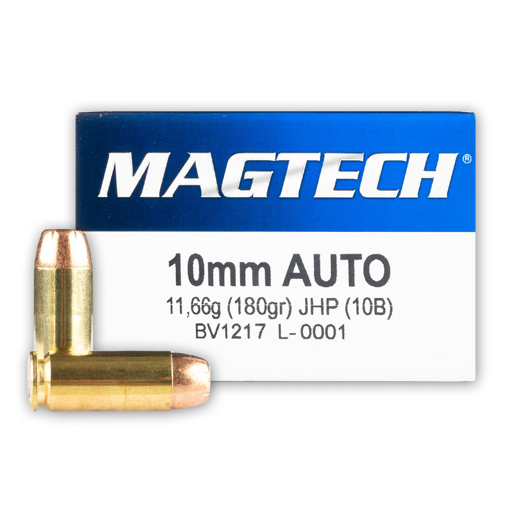 Magtech 10mm Auto Ammo 50 Rounds JHP 180 Grains 10B [FC-754908214617]
