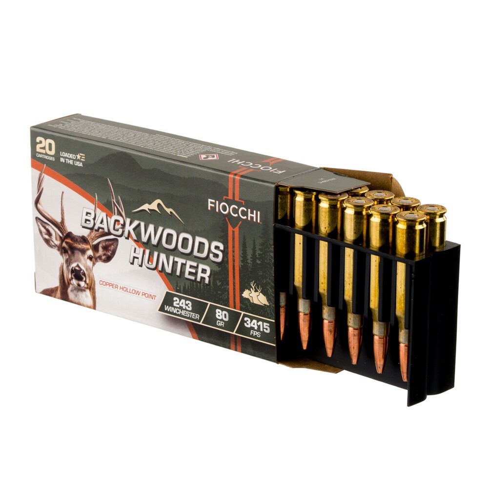 Fiocchi Backwoods Hunter .243 Winchester 80gr CHP Ammunition 20rds