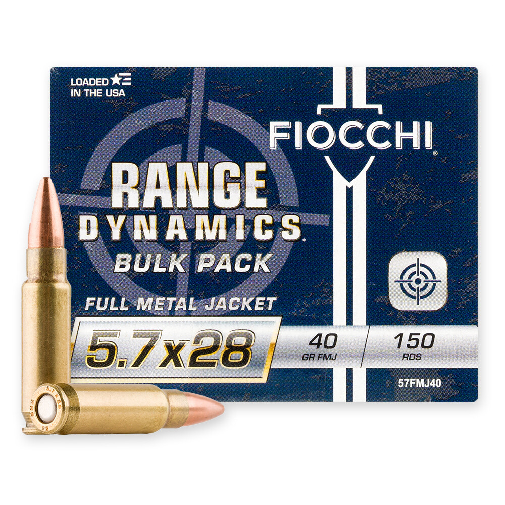 Fiocchi Range Dynamics 5.7x28 Ammunition 150 Rounds FMJ 40 Grain [FC-762344713403]