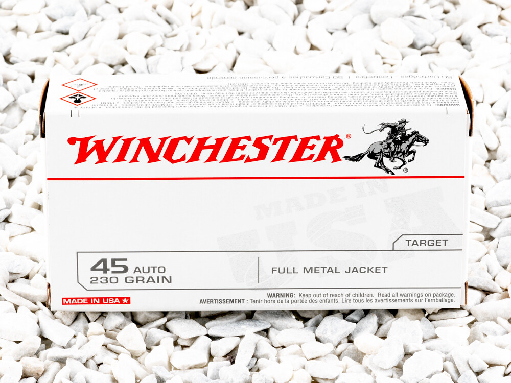 Winchester USA .45 ACP Ammunition 500 Rounds FMJ 230 Grain [FC ...