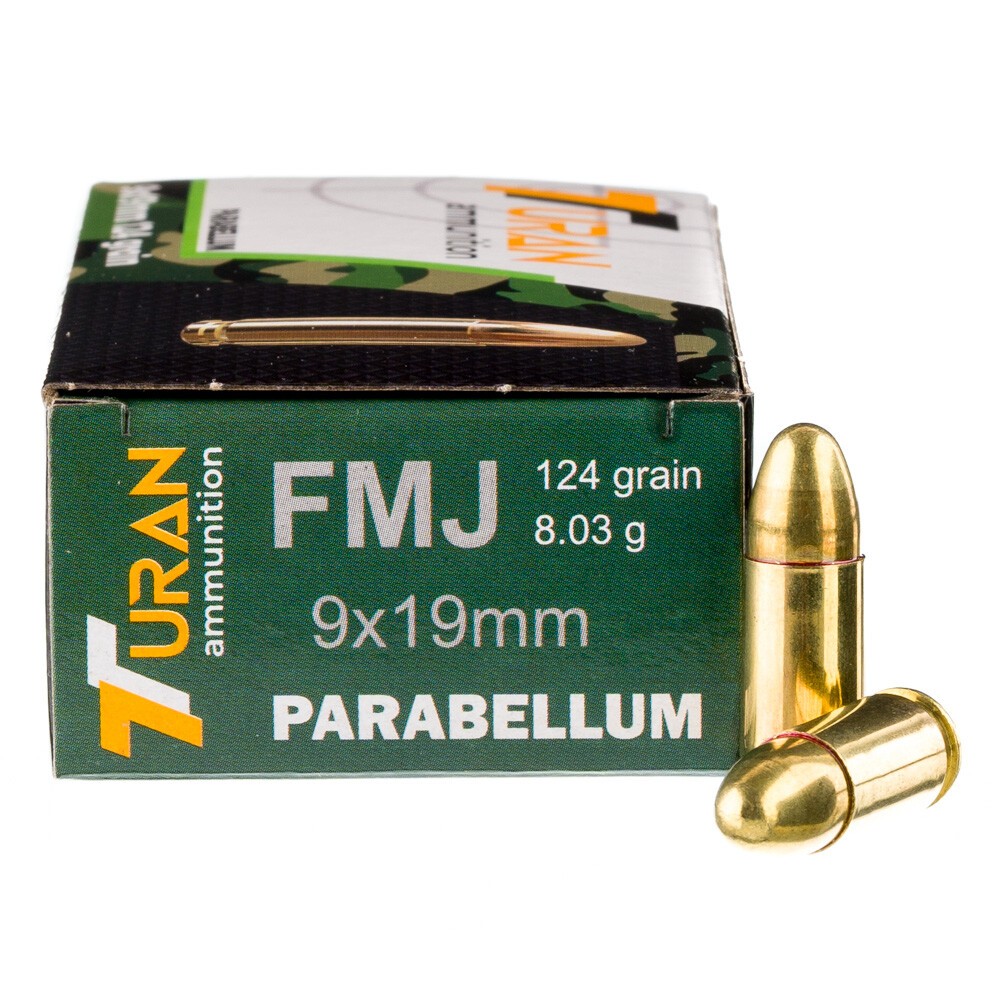 TURAN Ammo 9mm Parabellum 124 grain 9x19mm Luger FMJ [FC-860005843268]