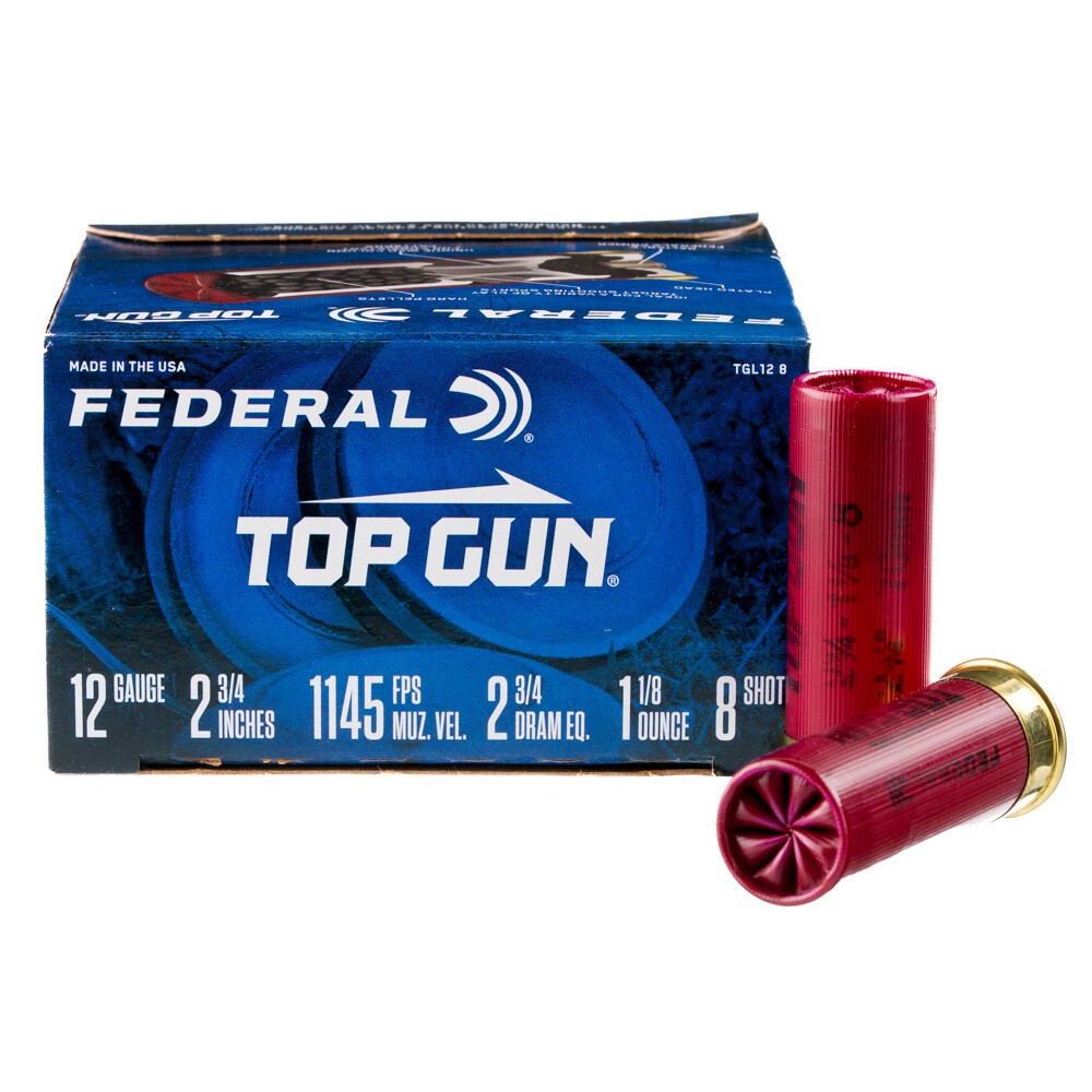 Federal Top Gun Target 12 Gauge Shotshell 250 Rounds 2 3/4" #8 Lead 1 1 ...