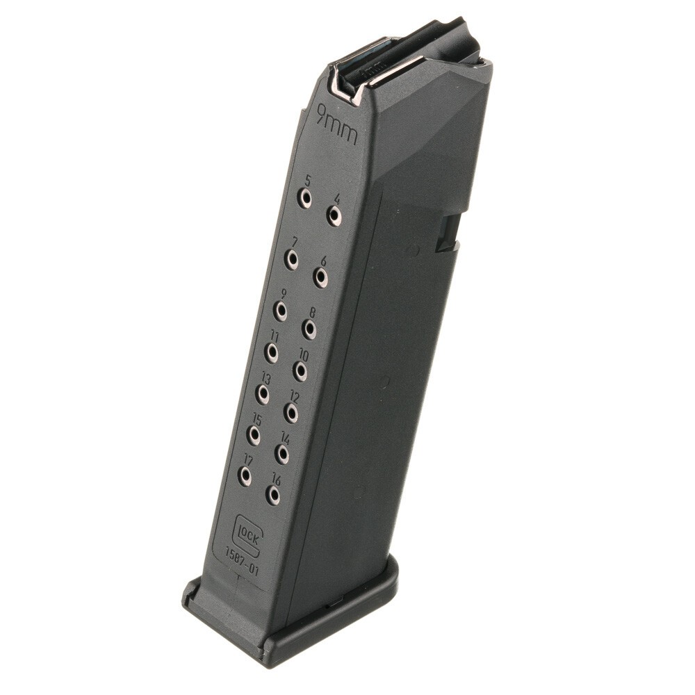 Glock 17 Magazine 9mm 17-Round Factory Black [764503170171]