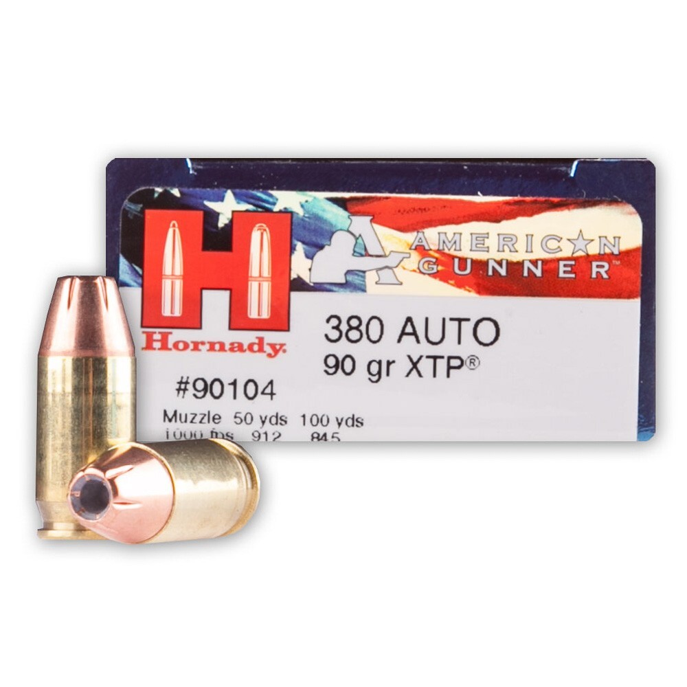 Hornady American Gunner .380 Auto Ammunition 250 Rounds XTP JHP 90 Grain