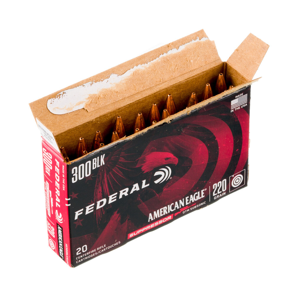 Federal American Eagle .300 AAC Blackout Ammunition 500 Rounds OTM 220 ...