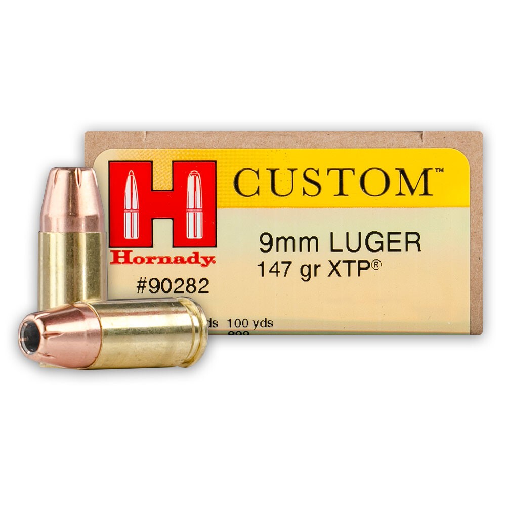 Hornady Custom 9mm Luger 25 Rounds 147gr XTP 975fps [FC-90255902822]