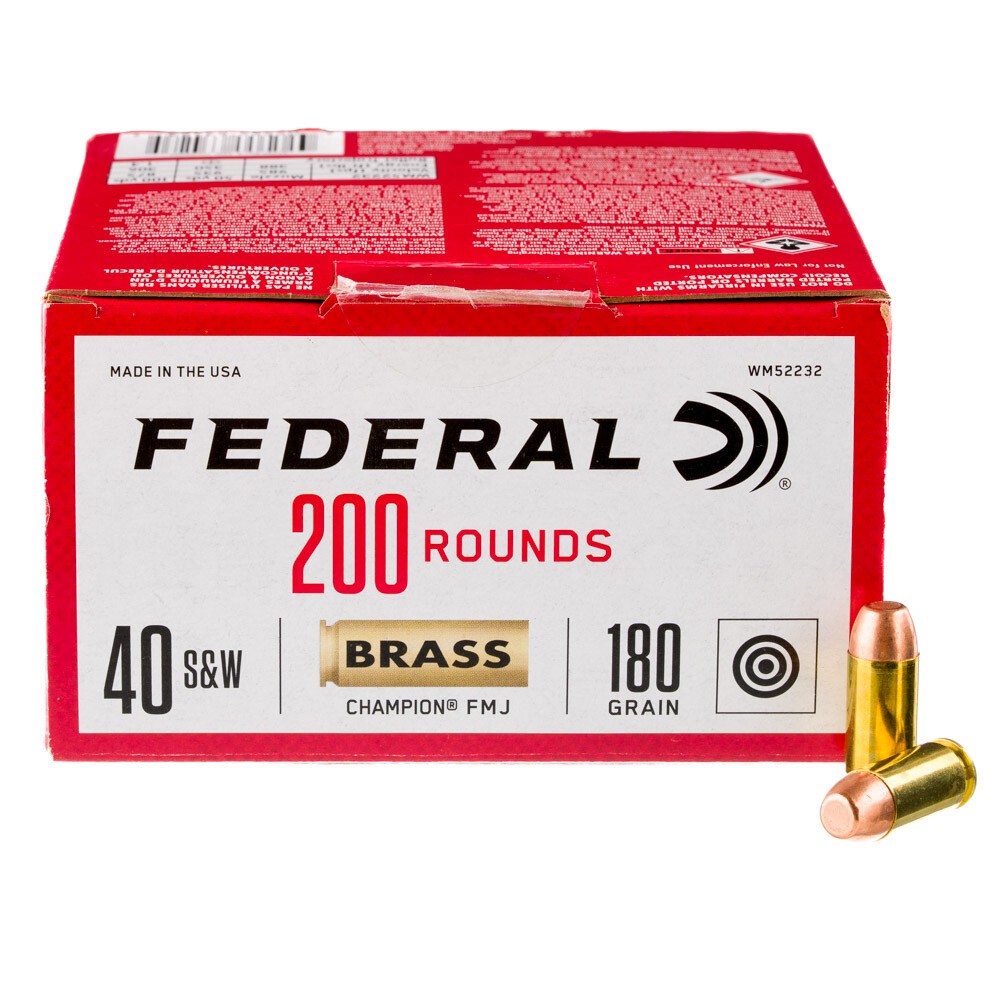 Federal .40 S&W Ammunition 1000 Rounds FMJ 180 Grains