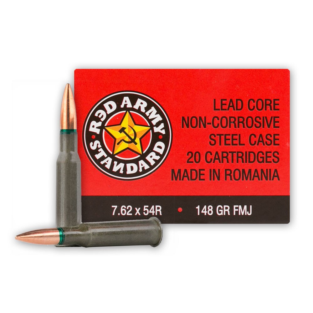 Red Army Standard 7.62x54R Ammunition 20 Rounds 148 Grain FMJ [FC ...