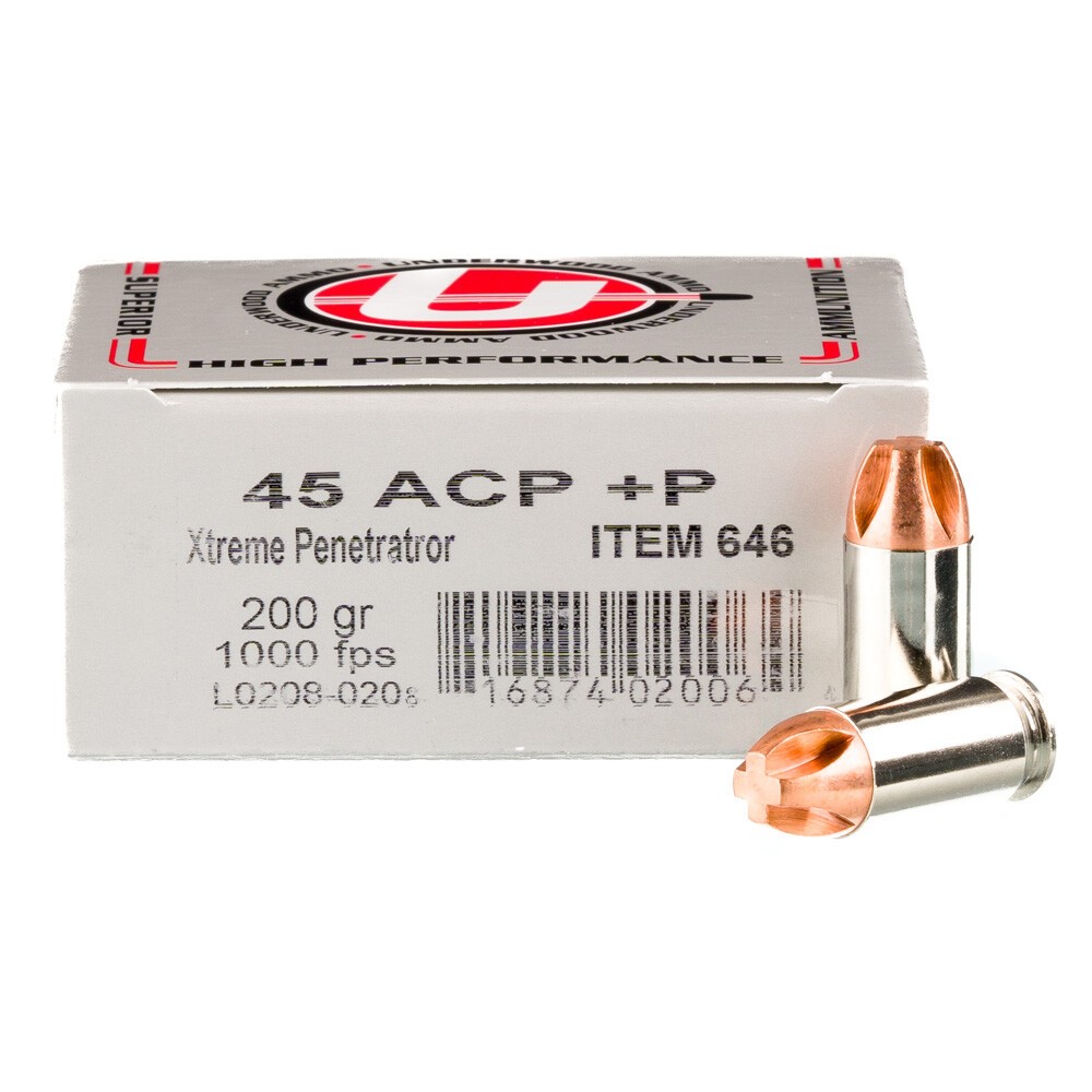 Underwood .45 ACP +P 200gr Xtreme Penetrator 20 Rds [816874020064]