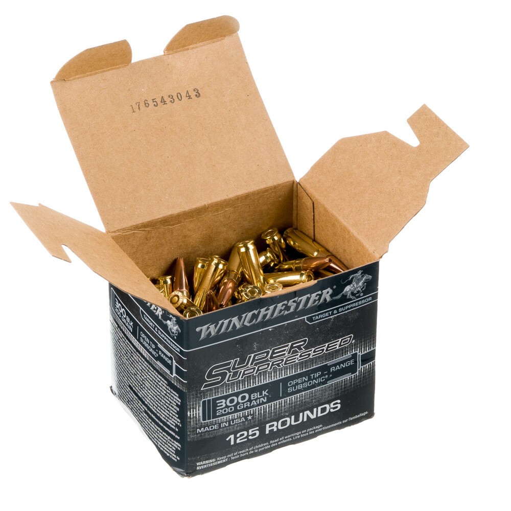 Winchester Super Suppressed .300 AAC Blackout 200gr Open Tip 125rds