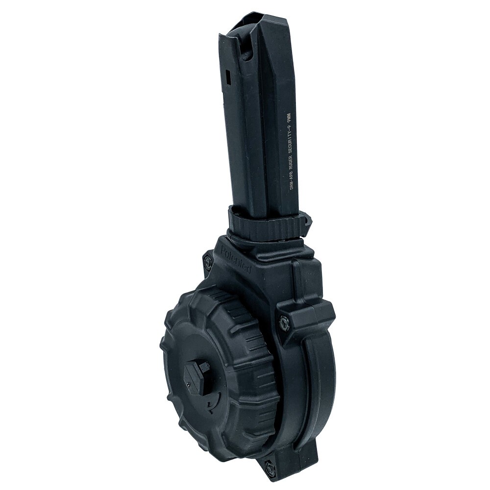 ProMag Ruger Security-9 9mm Drum Mag 50rds Polymer Blk [708279016141]