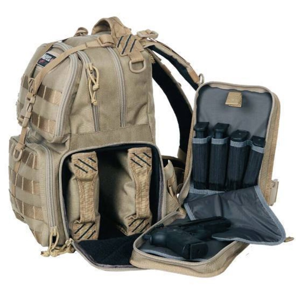 G Outdoors GPS Tactical Range Backpack Tan with Ample Storage