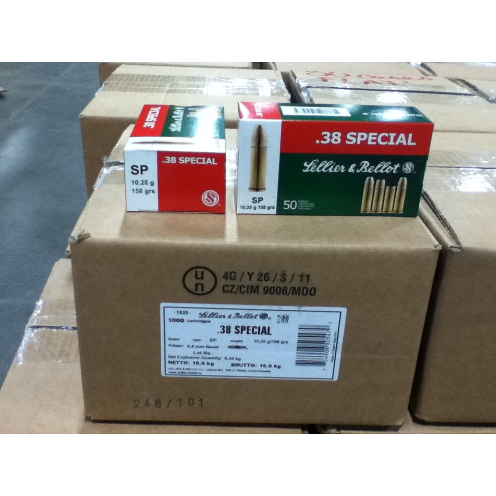 Sellier & Bellot .38 Special 158gr SP - 1000 Rounds [FC-754908500475]