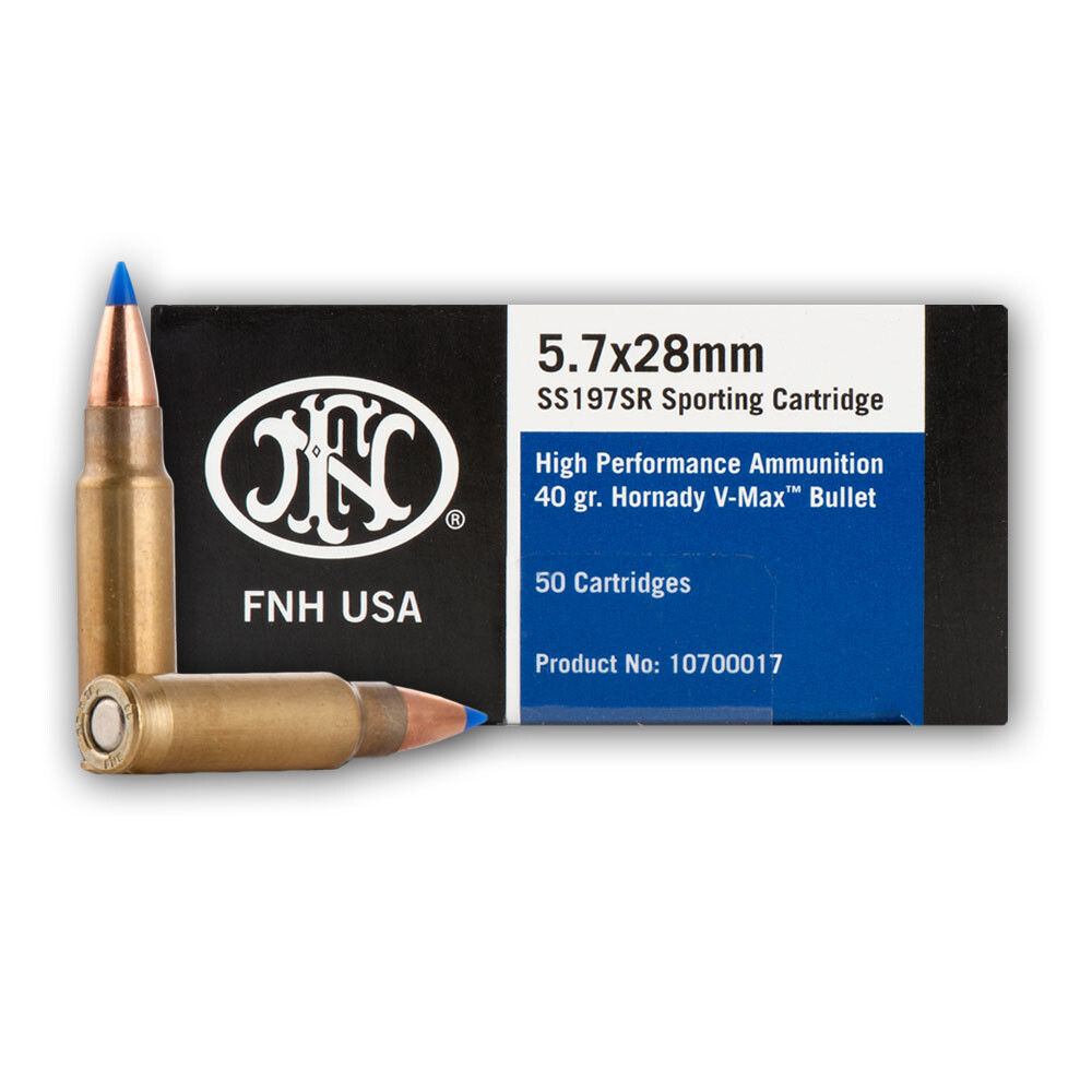 FNH 5.7x28 Ammunition 50 Rounds SS197SR V-MAX 40 Grain [FC-818513003612]