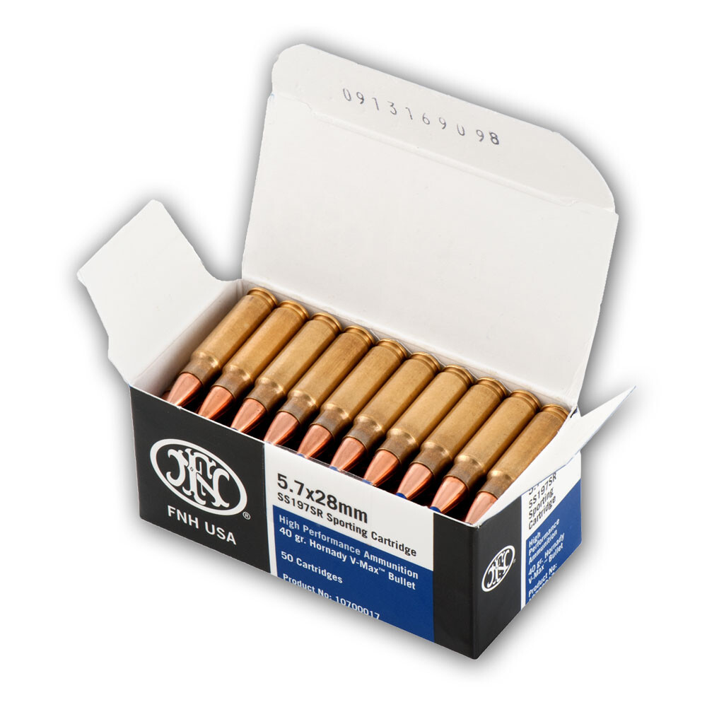 FNH 5.7x28 Ammunition 50 Rounds SS197SR V-MAX 40 Grain [FC-818513003612]